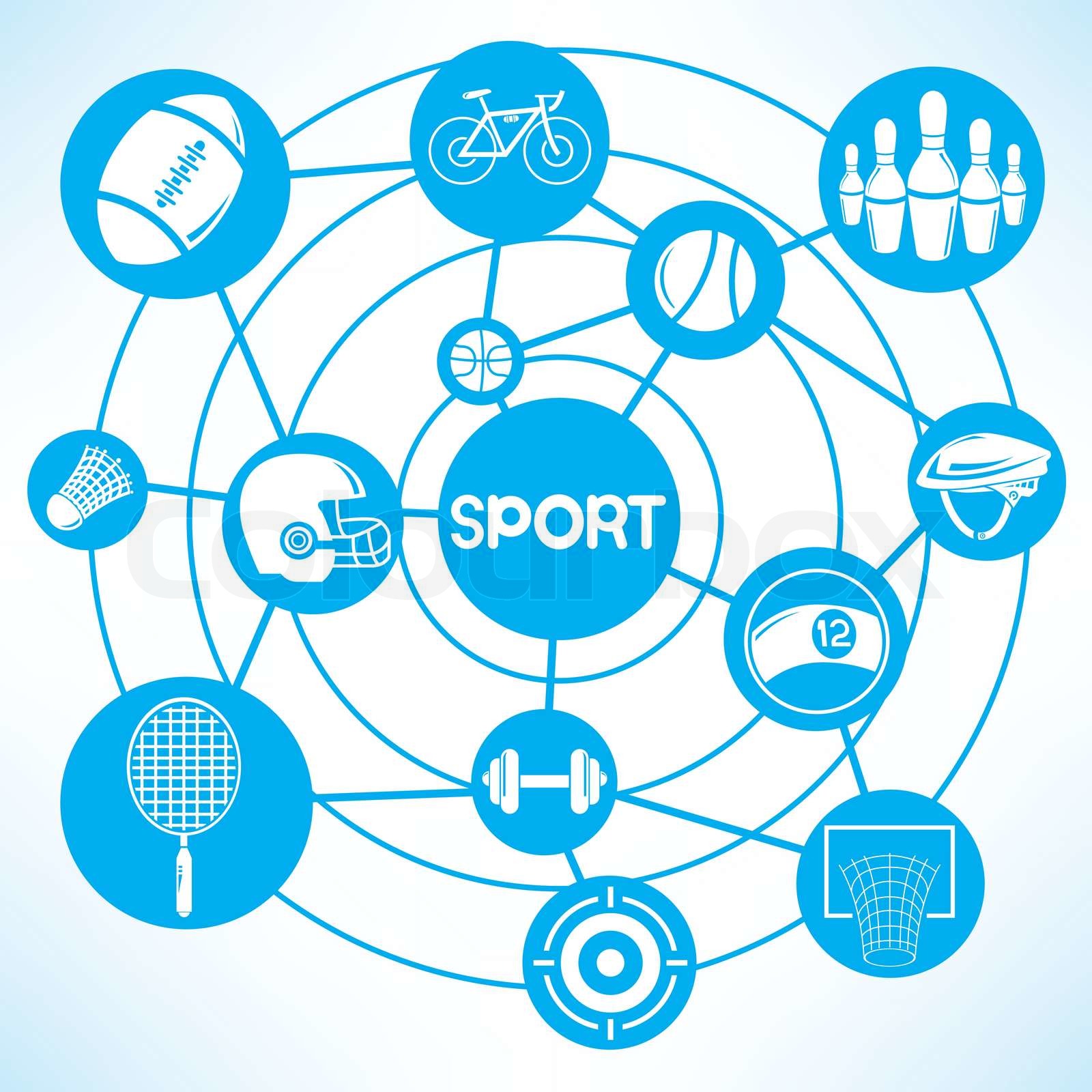 sport network, blue connecting network diagram | Stock vector | Colourbox