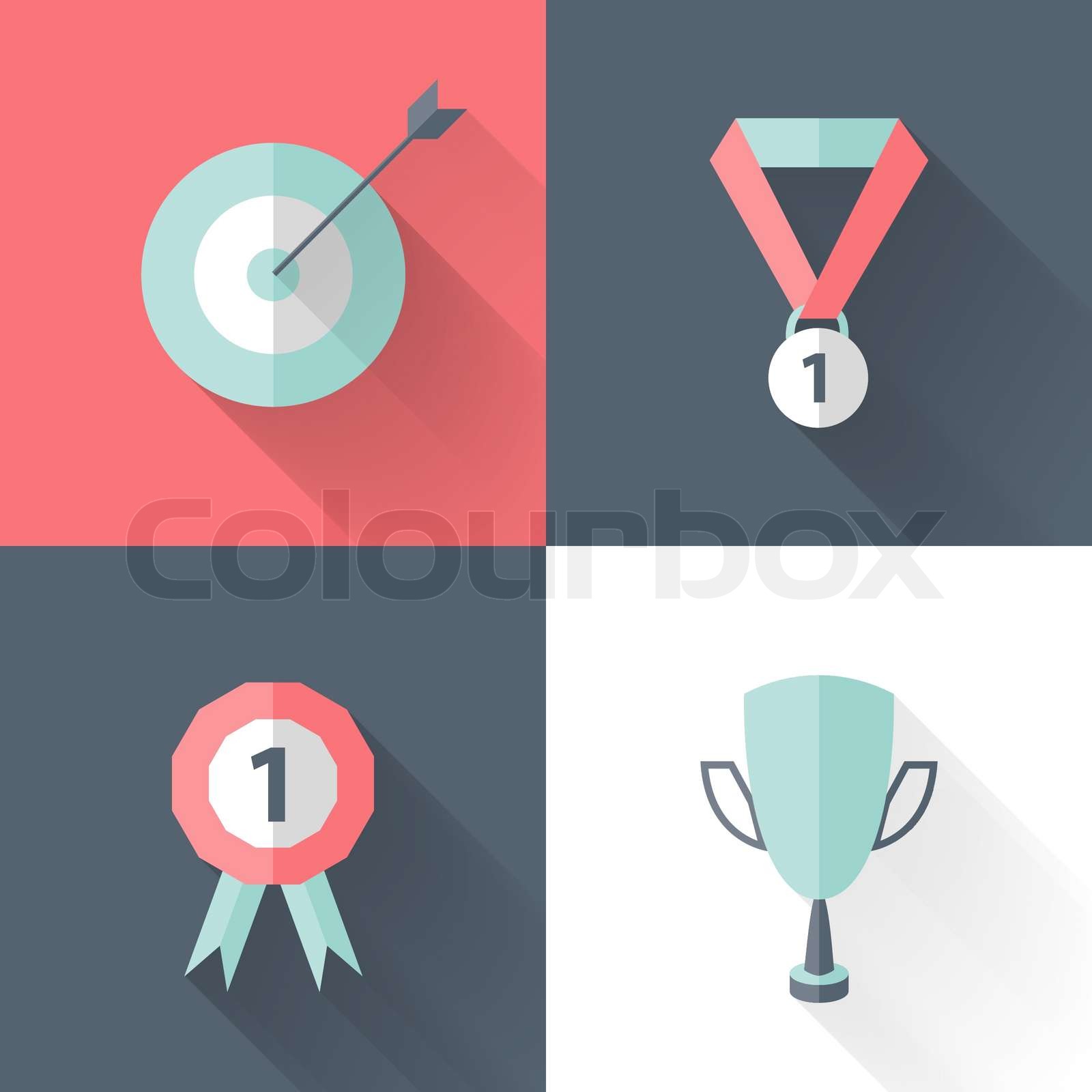 flache Karriere-Erfolg-Icon-set | Stock-Vektor | Colourbox