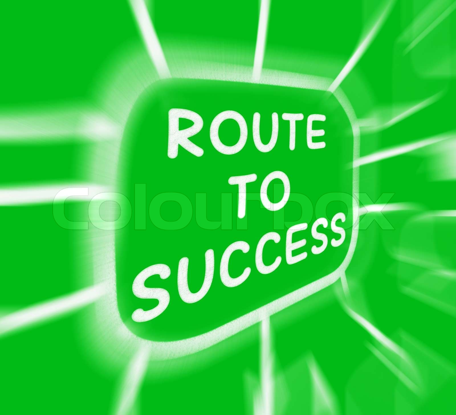 Route To Success Diagram Displays Direction Of Progress And Achievement ...