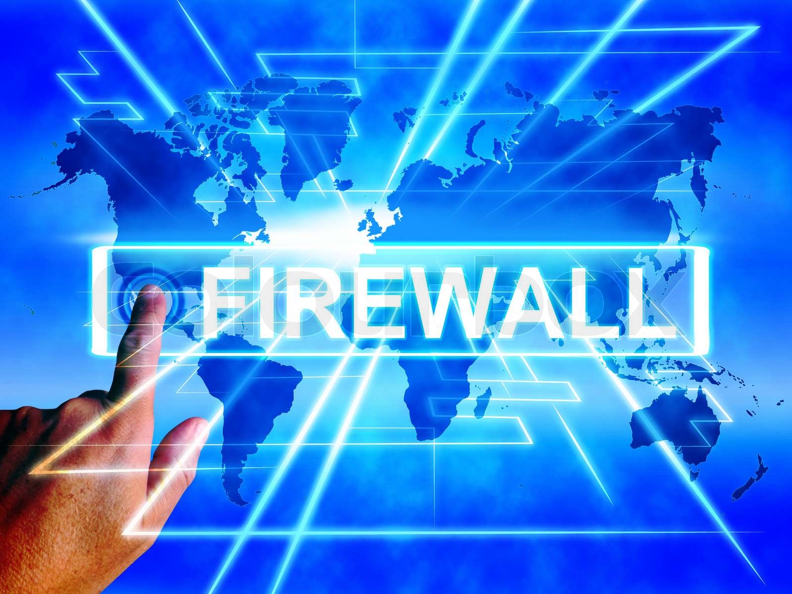 Firewall-Karte zeigt online-Sicherheit-Sicherheit und Schutz | Stock ...