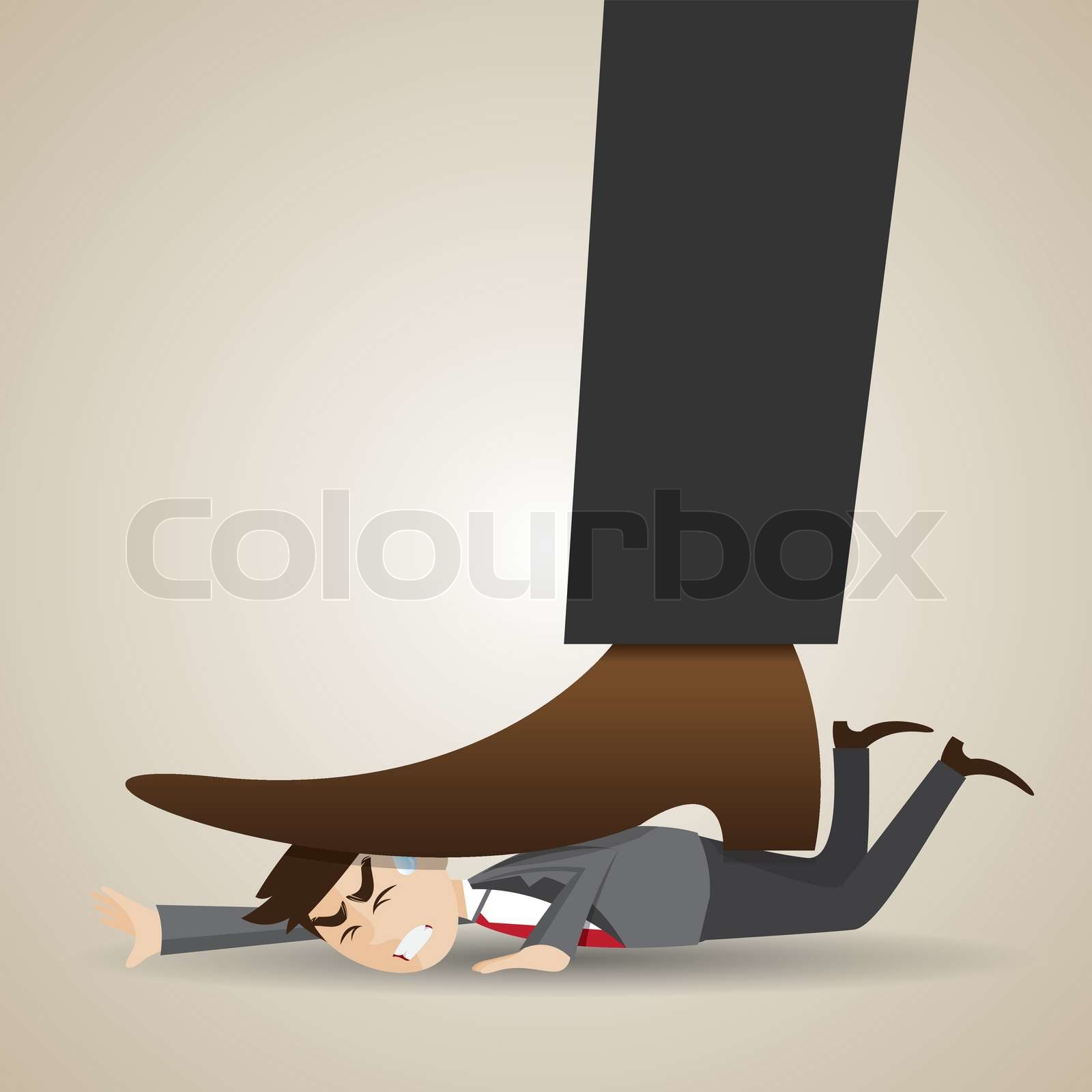 cartoon businessman stomped by boss | Stock vector | Colourbox