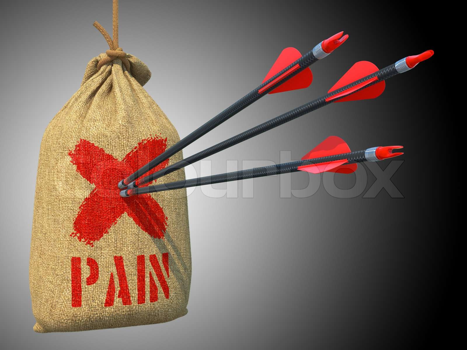 Pain - Arrows Hit in Red Mark Target. | Stock image | Colourbox