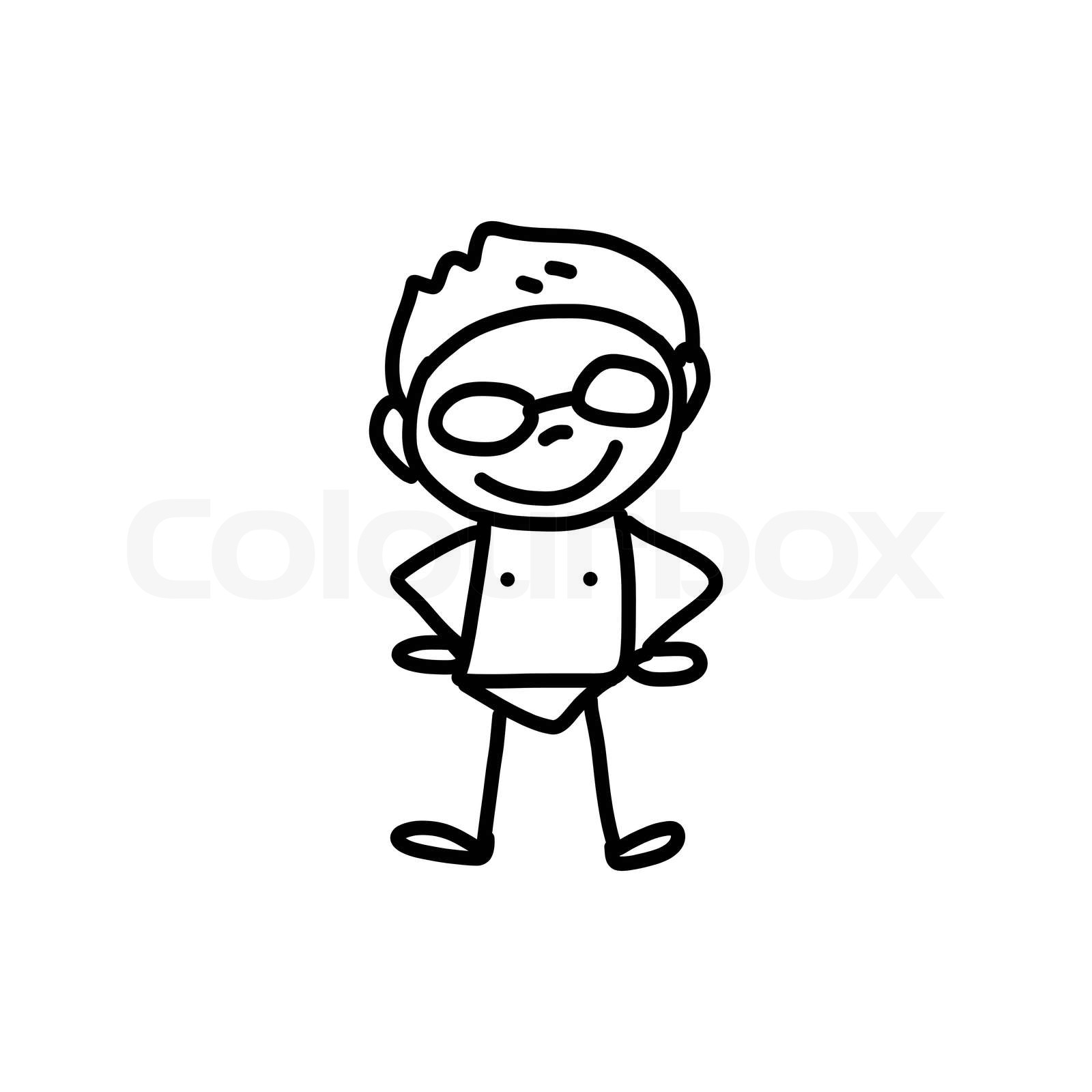 hand drawing cartoon happy kids | Stock vector | Colourbox