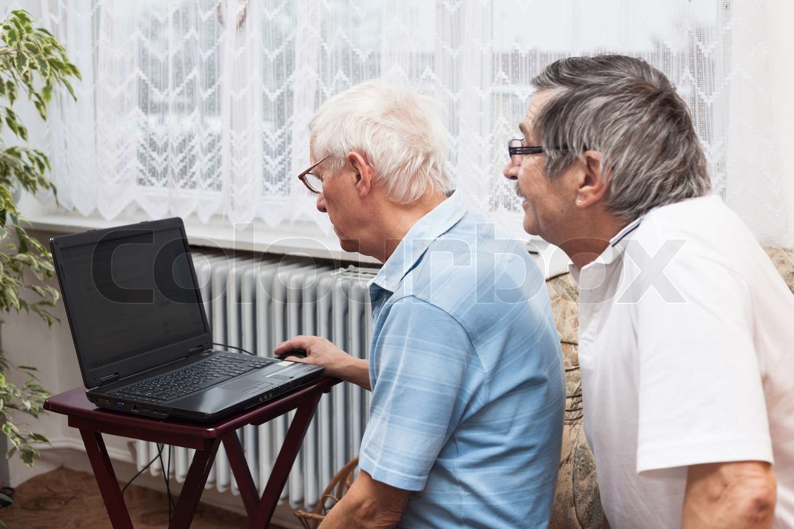 Seniors computer learning | Stock image | Colourbox