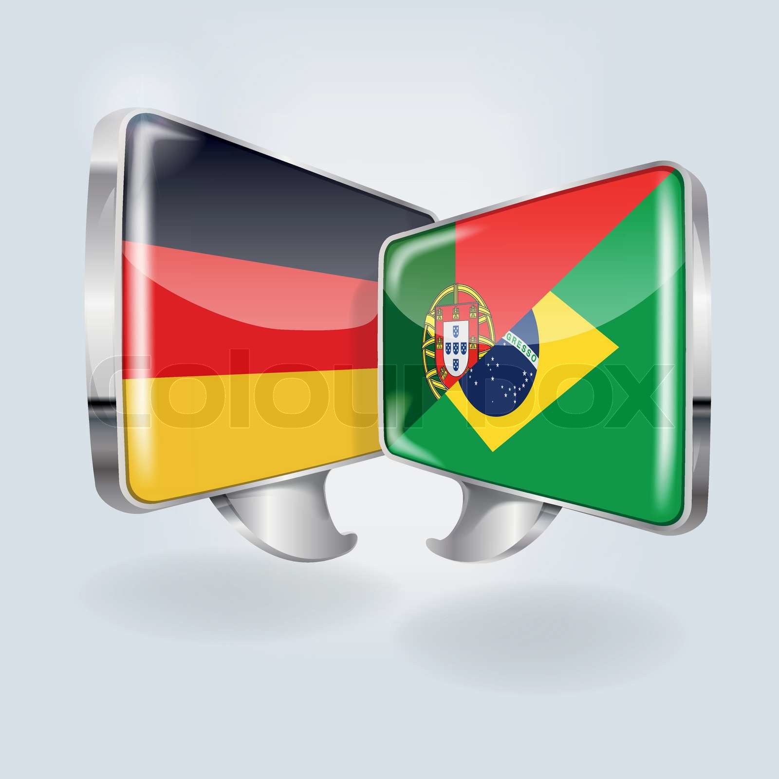Sprechblasen in deutsch, portugiesisch und brasilianisch | Stock-Vektor ...