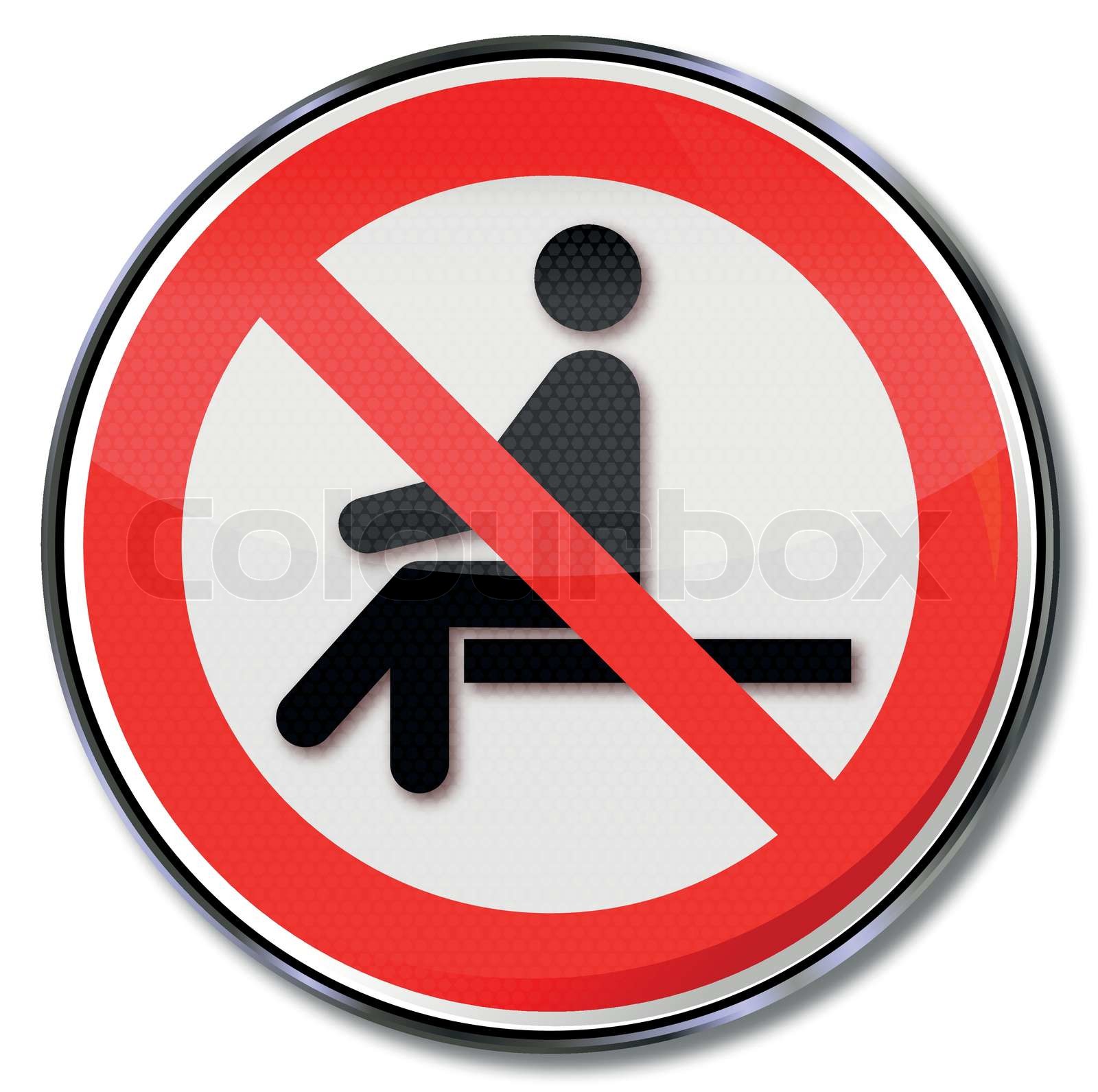 Verbotsschild Sitzen verboten | Stock-Vektor | Colourbox