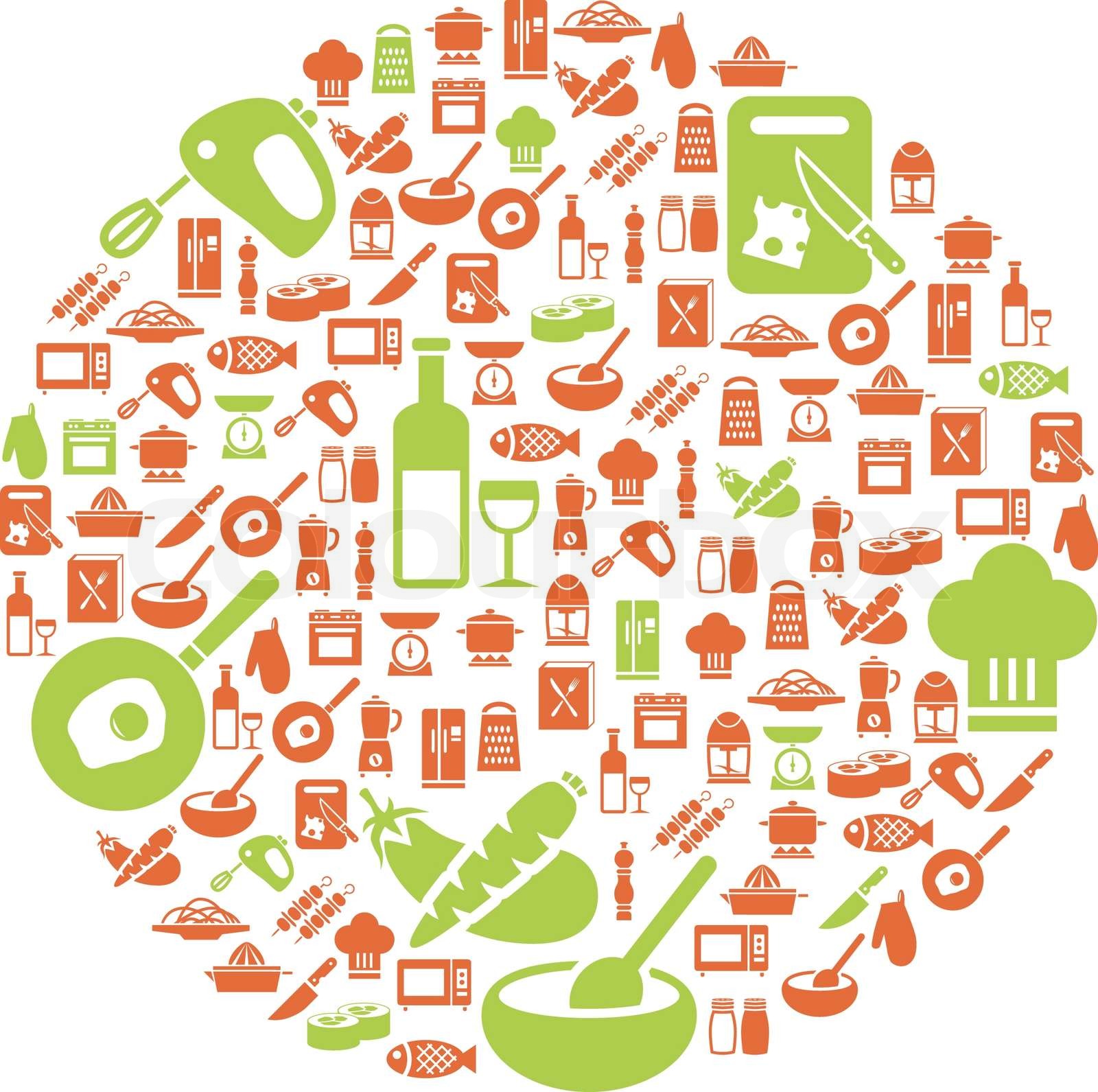 cooking icons in circle | Stock vector | Colourbox