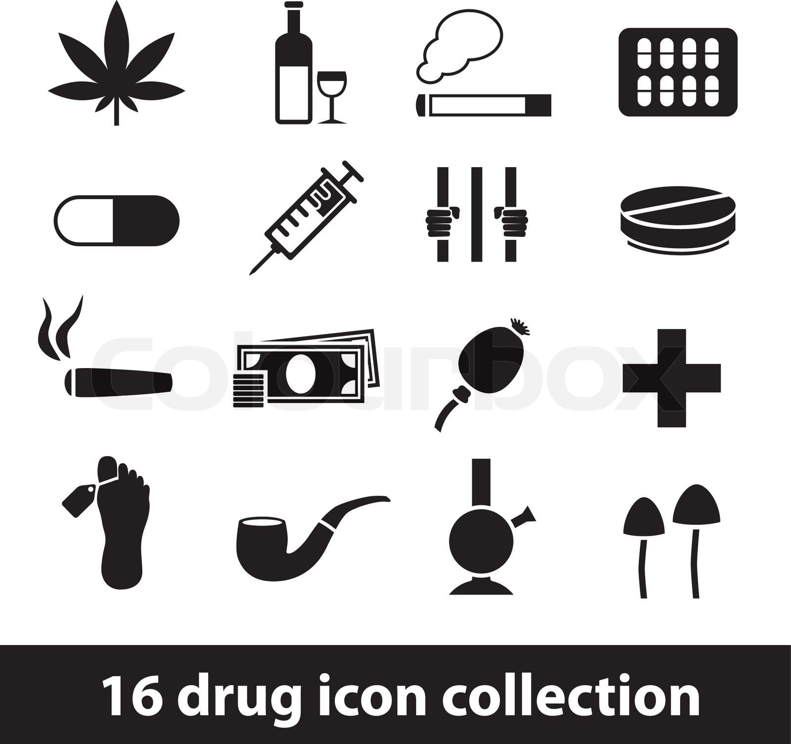 drug icons | Stock vector | Colourbox
