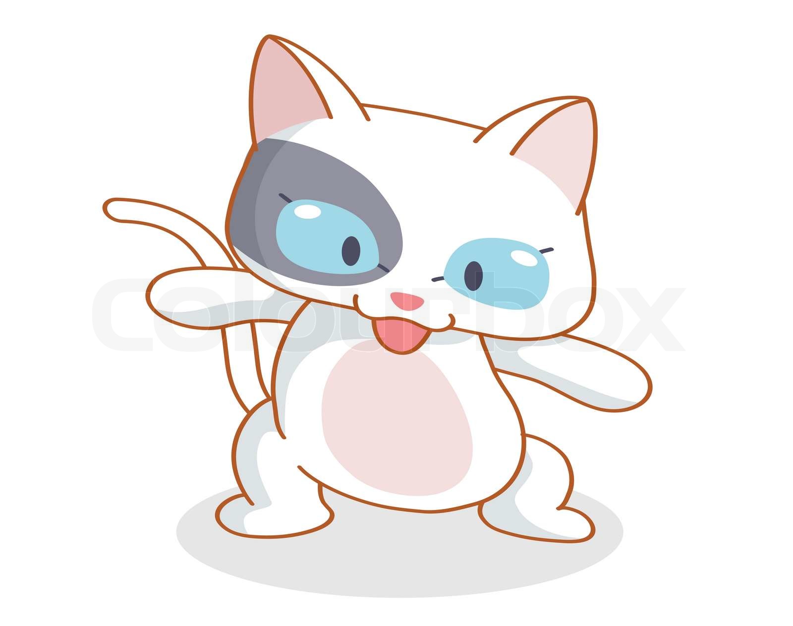 cartoon funny cat posing | Stock vector | Colourbox