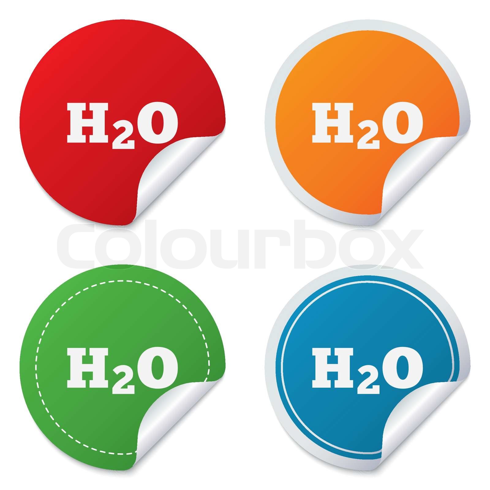 H2O Water formula sign icon. Chemistry symbol. | Stock vector | Colourbox