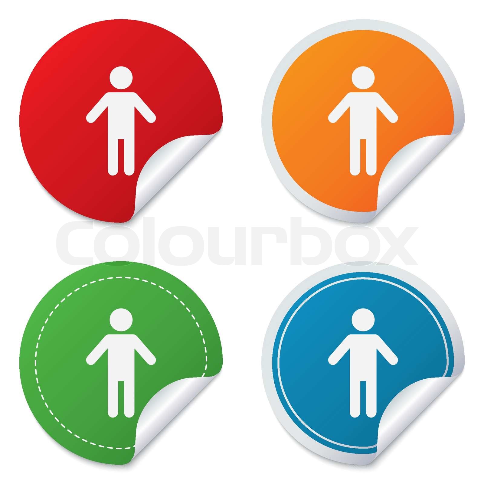 Human male sign icon. Person symbol. | Stock vector | Colourbox
