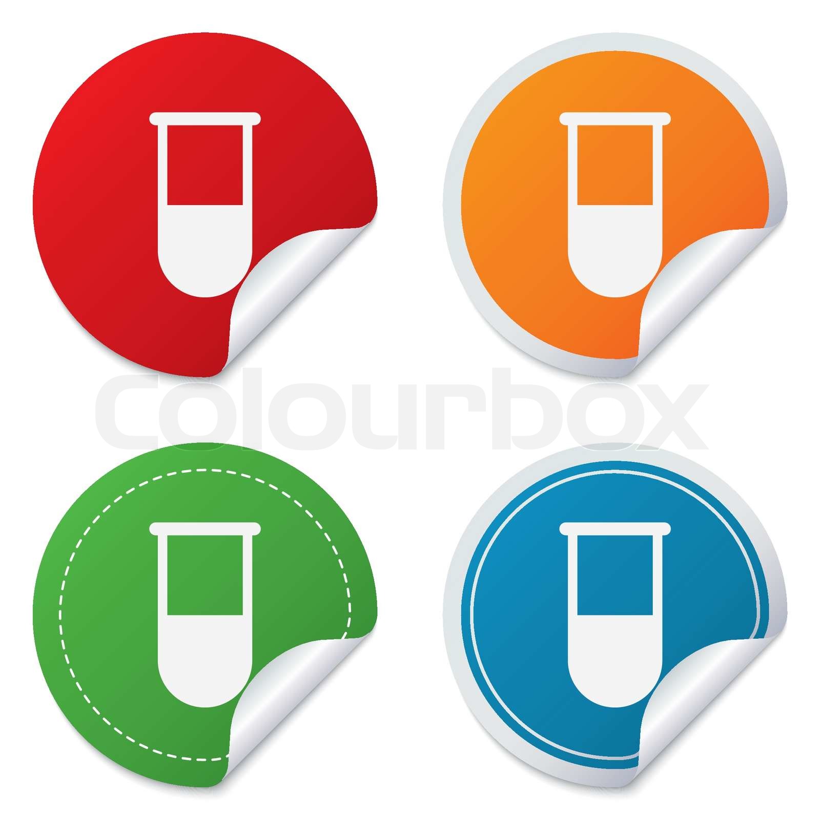 Medical test tube sign icon. Lab equipment. | Stock vector | Colourbox