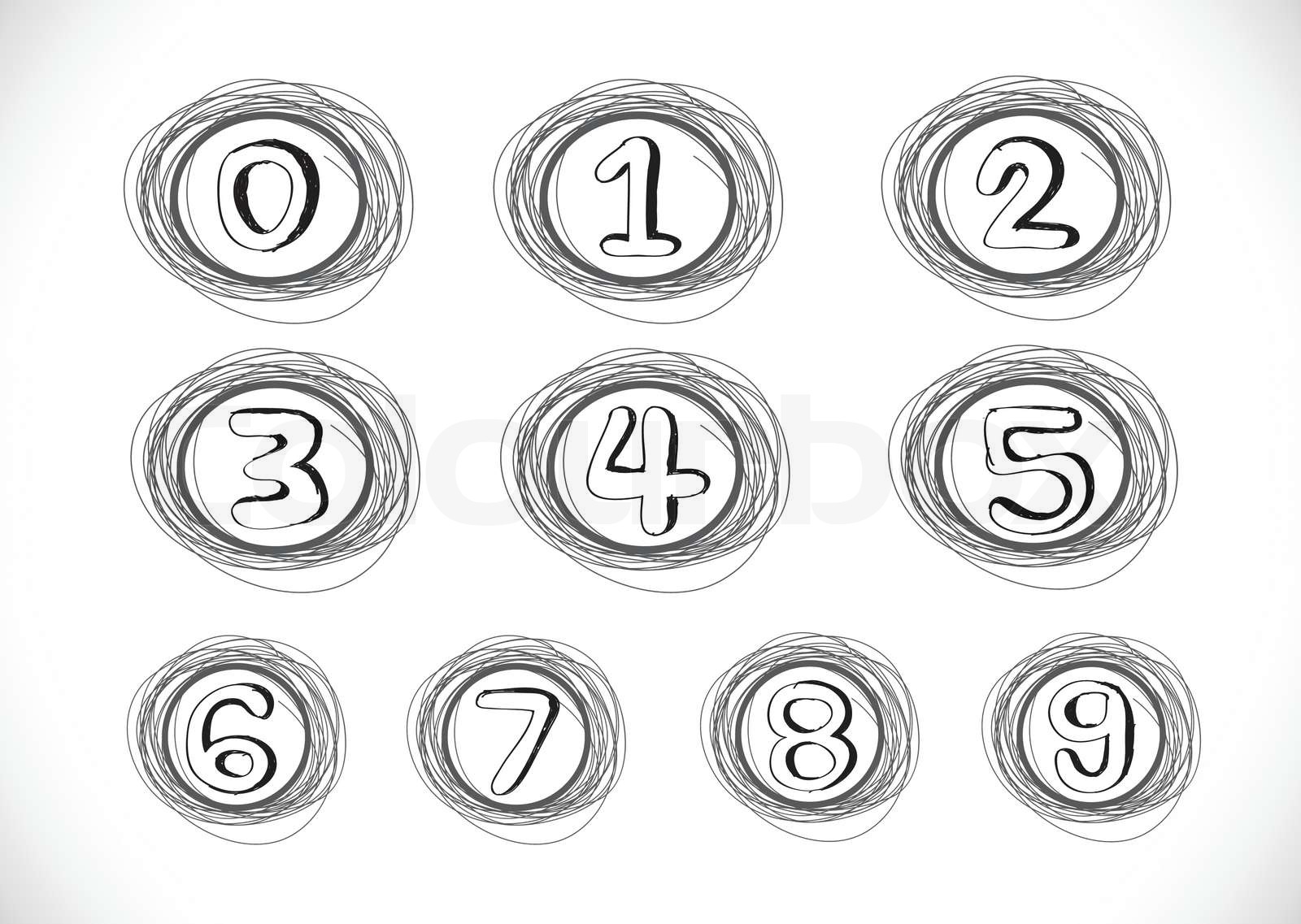 Numbers set in illustration , abstract number | Stock vector | Colourbox