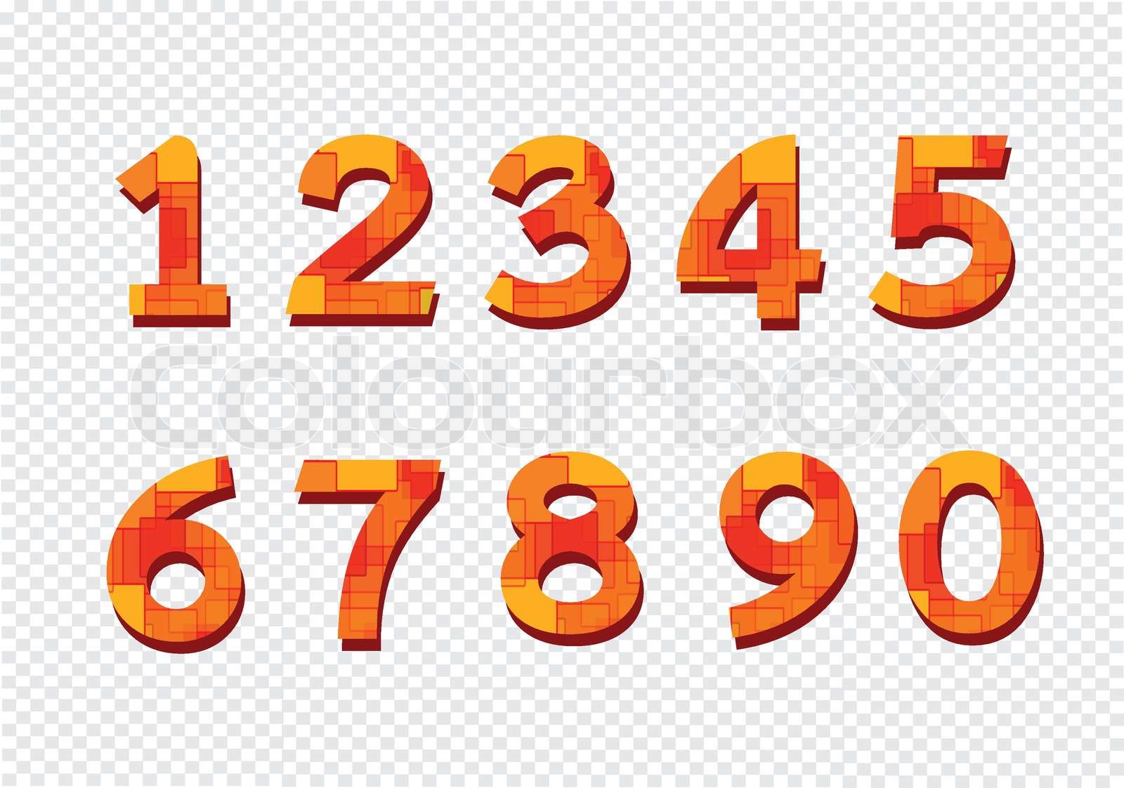 Numbers set in illustration , abstract number | Stock vector | Colourbox