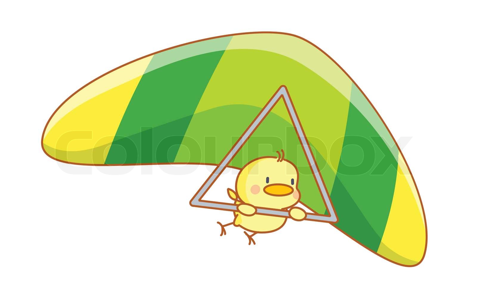 cute cartoon chicks skydiving | Stock vector | Colourbox
