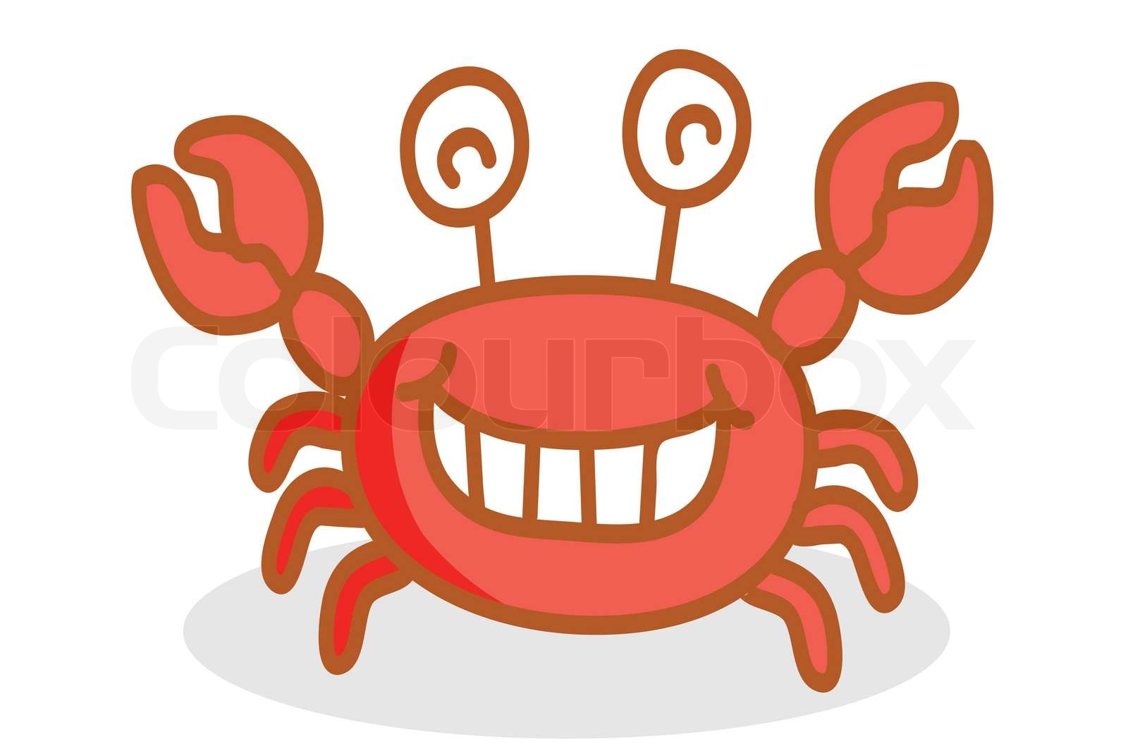 crab cartoon smiling | Stock vector | Colourbox