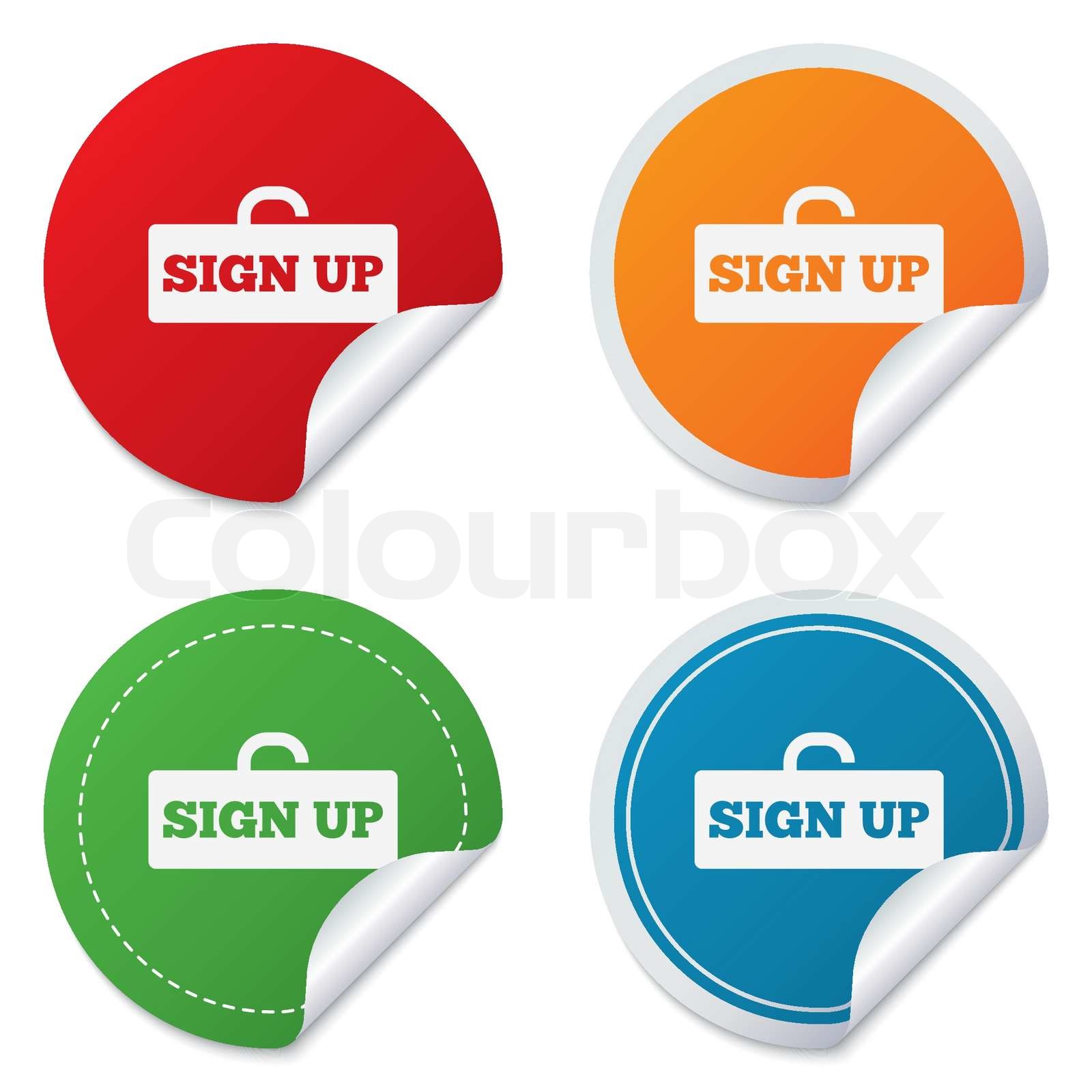 Sign up sign icon. Registration symbol. | Stock vector | Colourbox