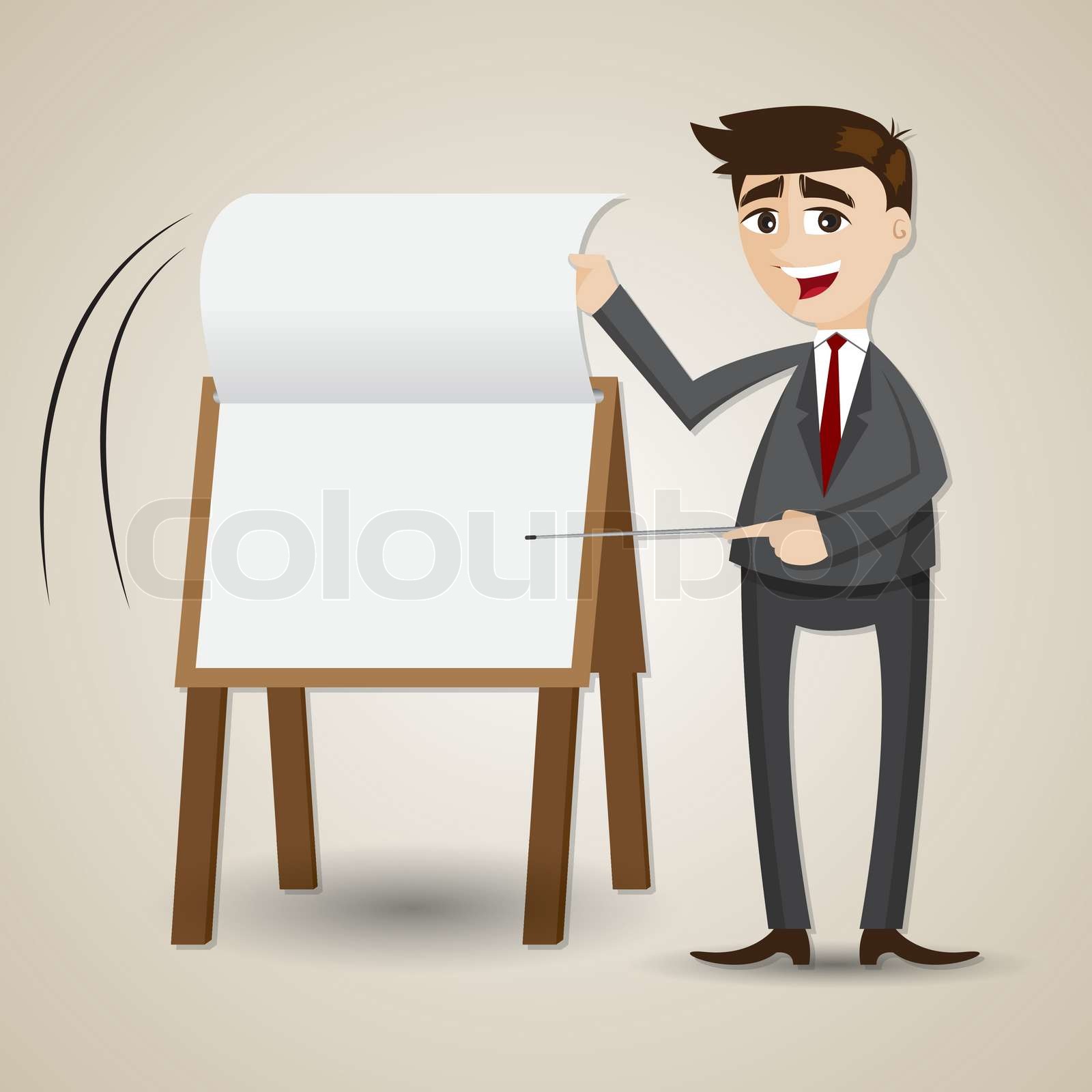 Cartoon Geschäftsmann Flip Papier Präsentation Vorstand | Stock-Vektor ...