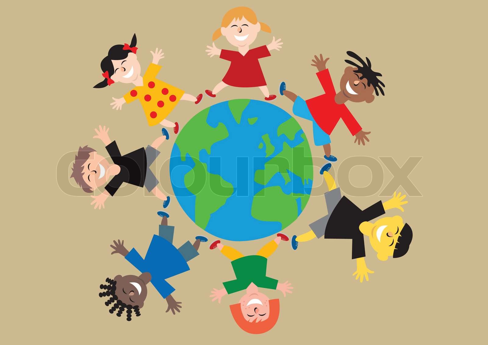 World children around earth | Stock vector | Colourbox