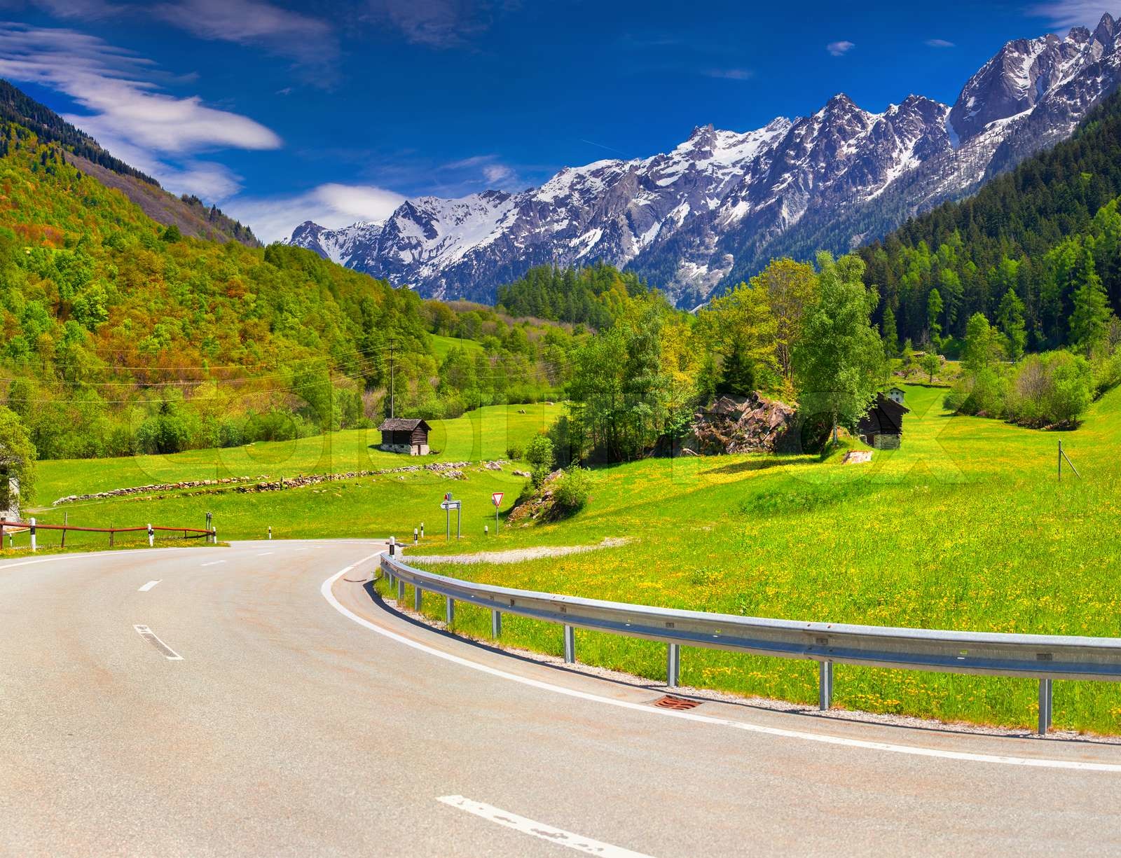 Alpweiden in den Alpen, Schweiz. | Stock Bild | Colourbox