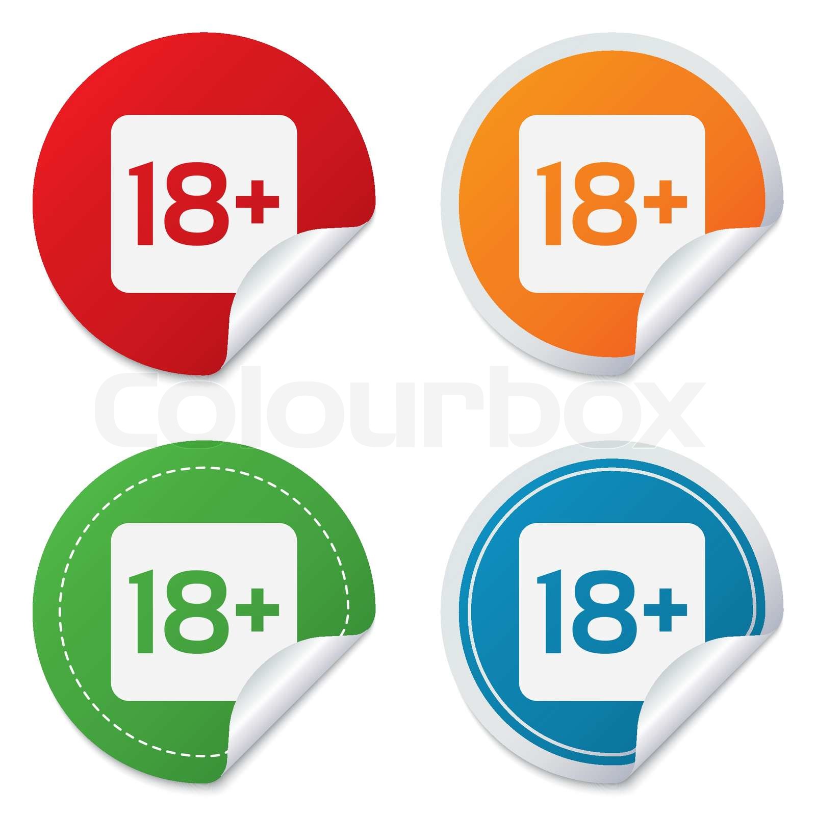 18 years old sign. Adults content only. | Stock vector | Colourbox