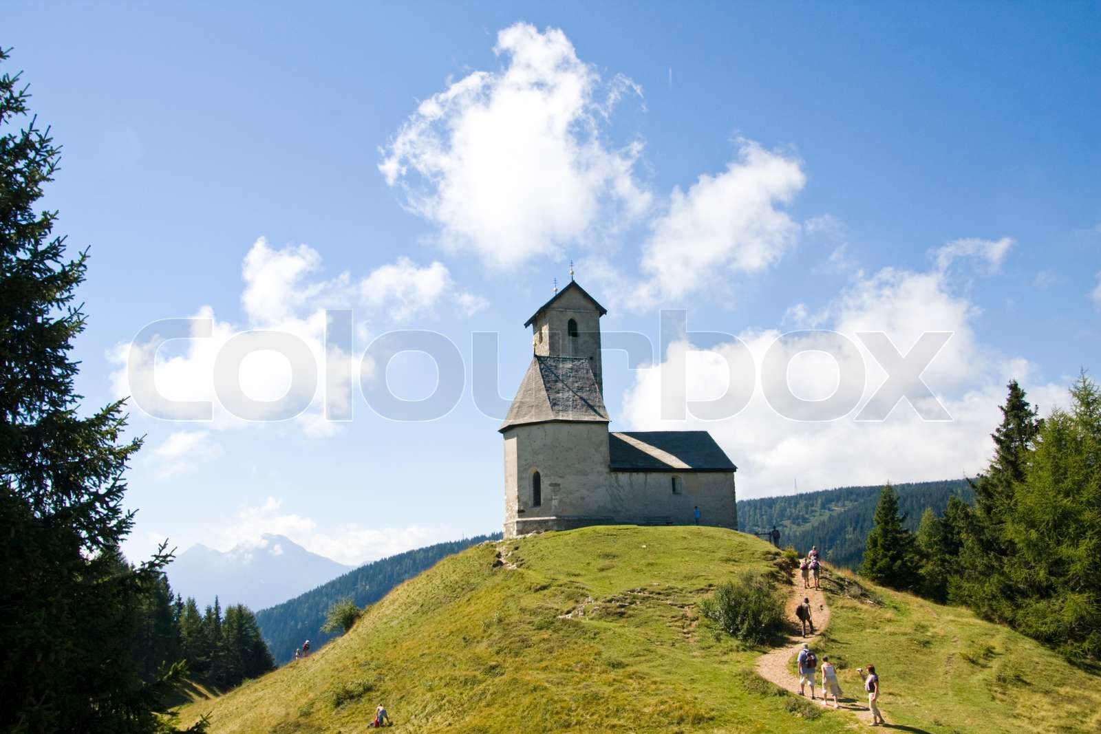 Church on top of a mountain in Tyrol | Stock image | Colourbox