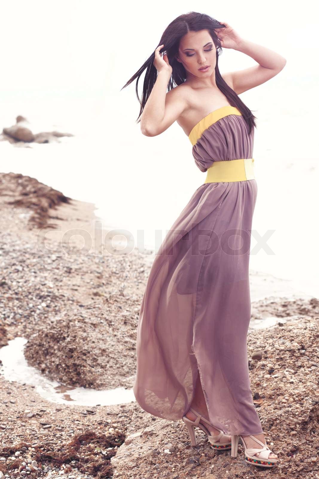 Fashion model at the beach | Stock image | Colourbox