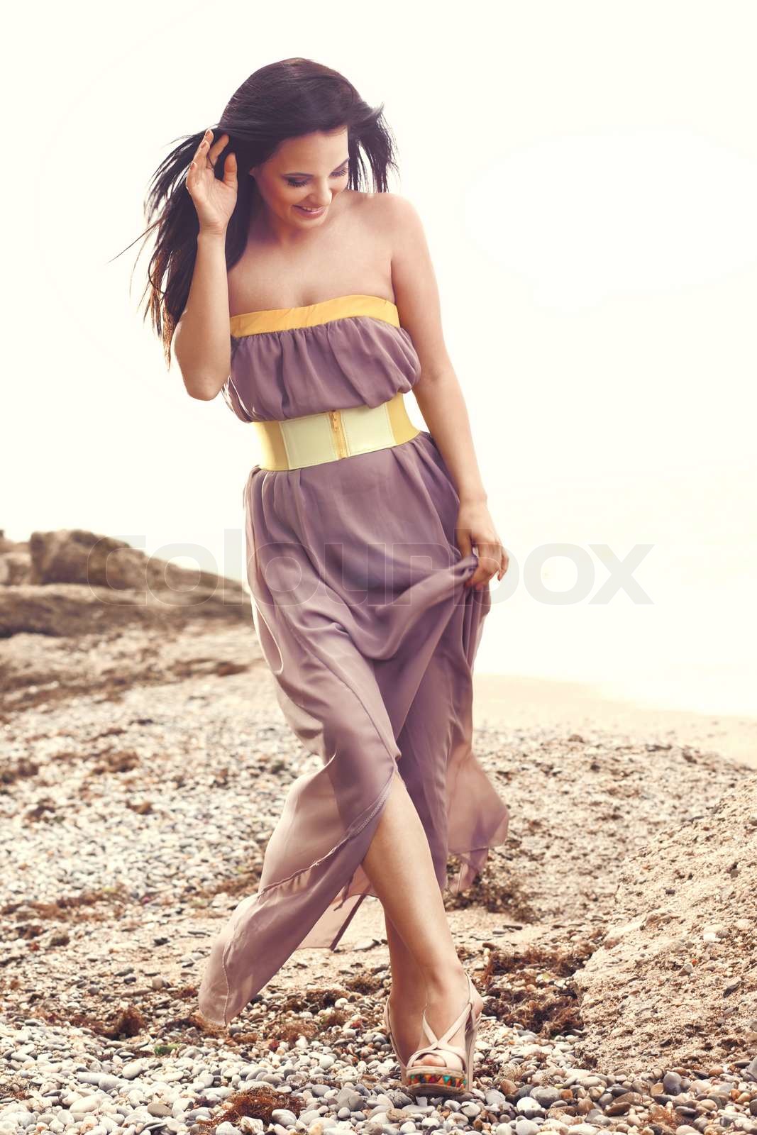 Fashion model at the beach | Stock image | Colourbox