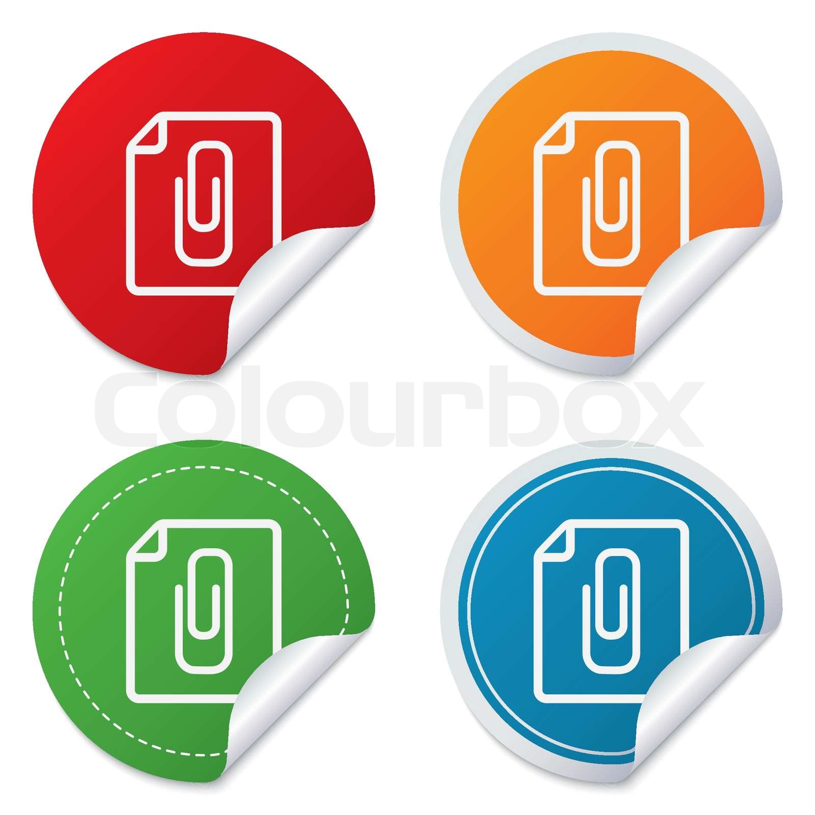 File annex icon. Paper clip symbol. | Stock vector | Colourbox