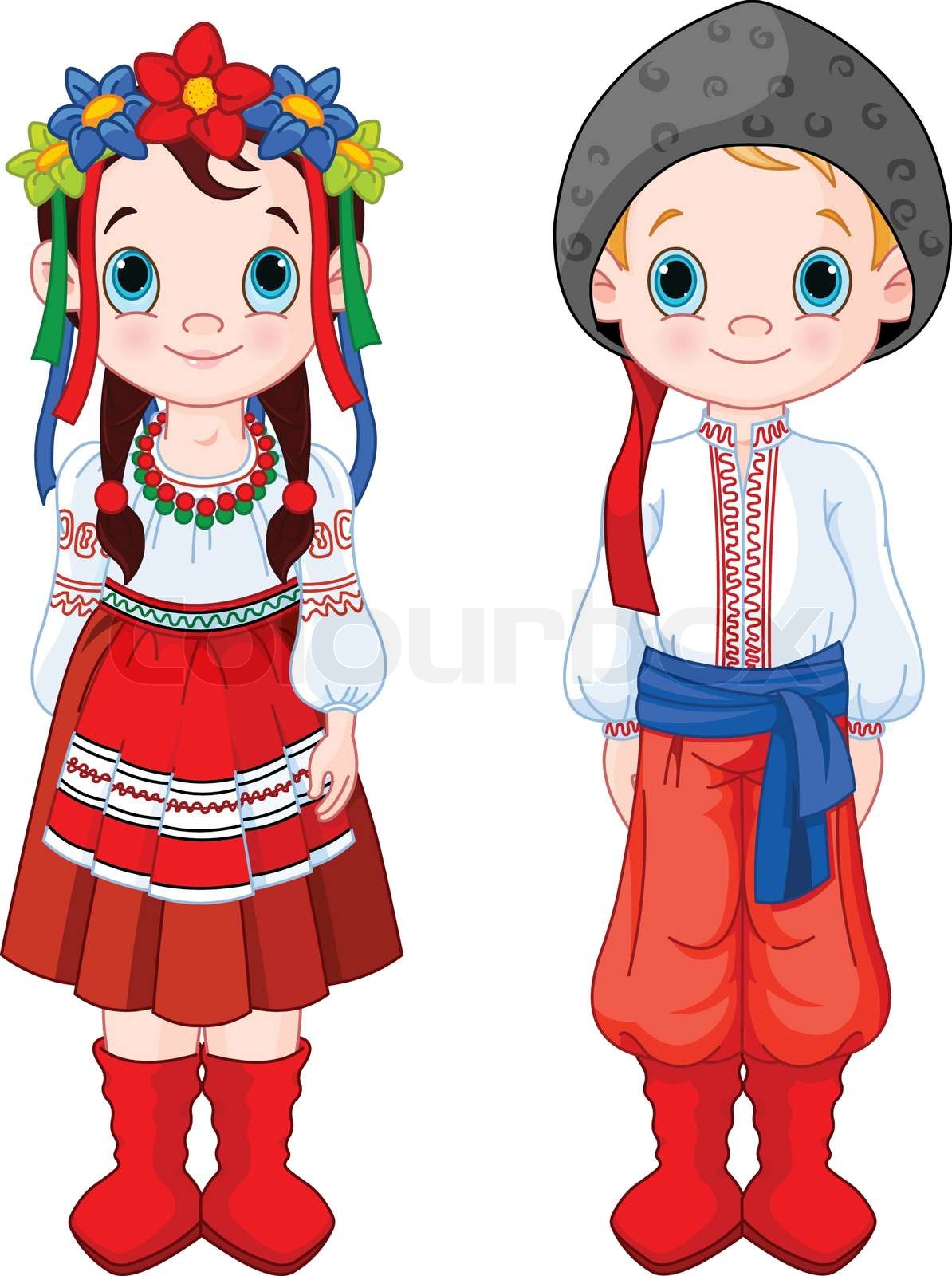 Ukrainian Boy and Girl | Stock vector | Colourbox