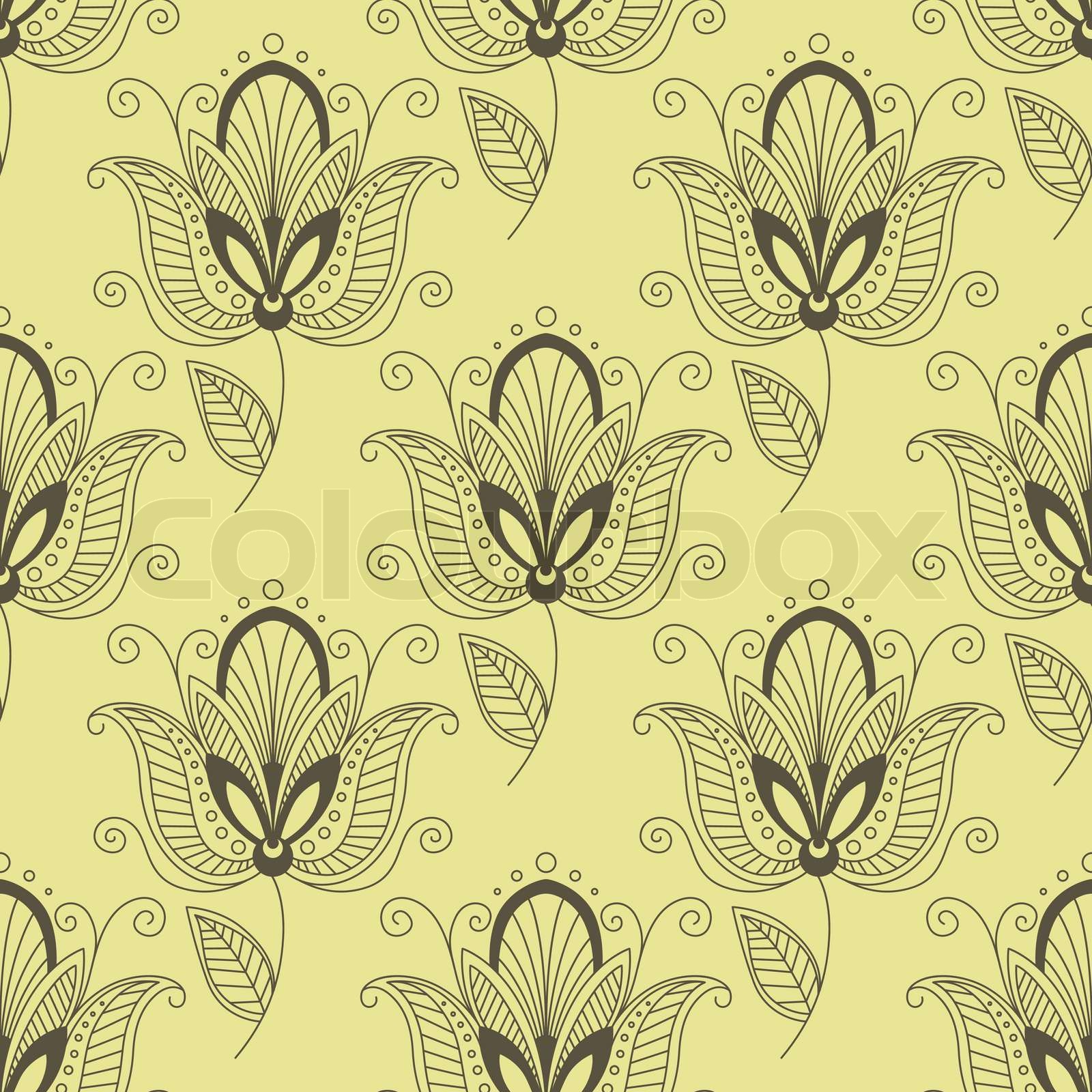 Persian paisley seamless floral pattern | Stock vector | Colourbox