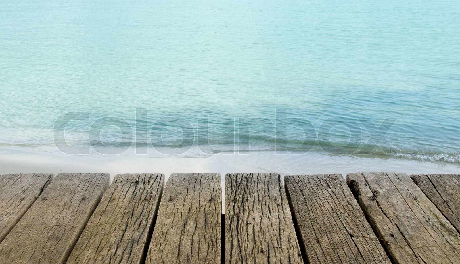 wood terrace on the beach | Stock image | Colourbox