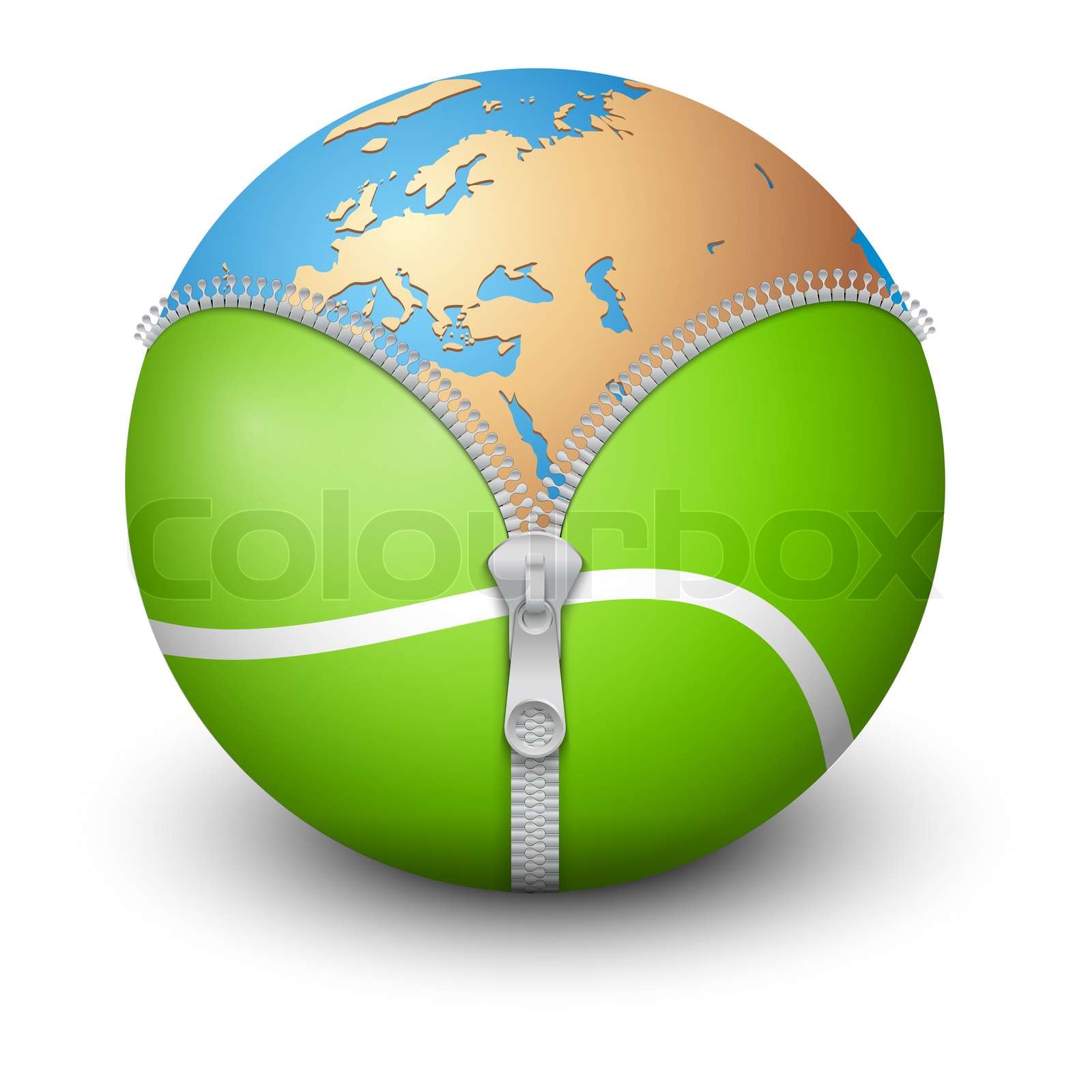 Planet Earth inside tennis ball | Stock image | Colourbox