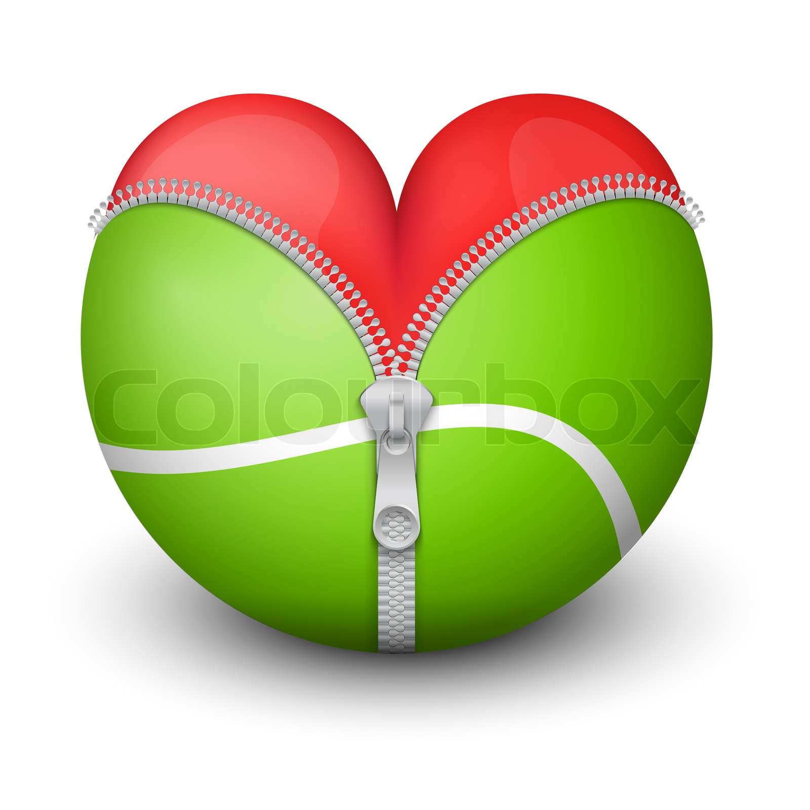 Red heart inside tennis ball | Stock image | Colourbox