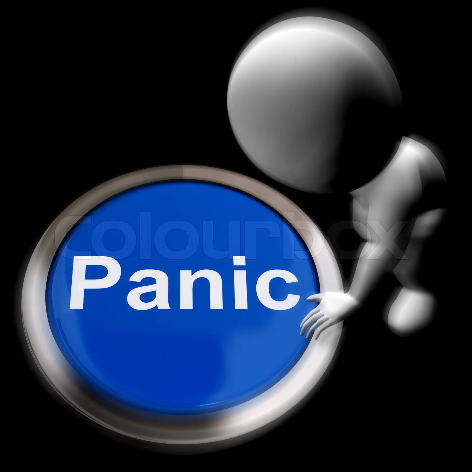 Panic Pressed Shows Alarm Distress And Crisis | Stock image | Colourbox