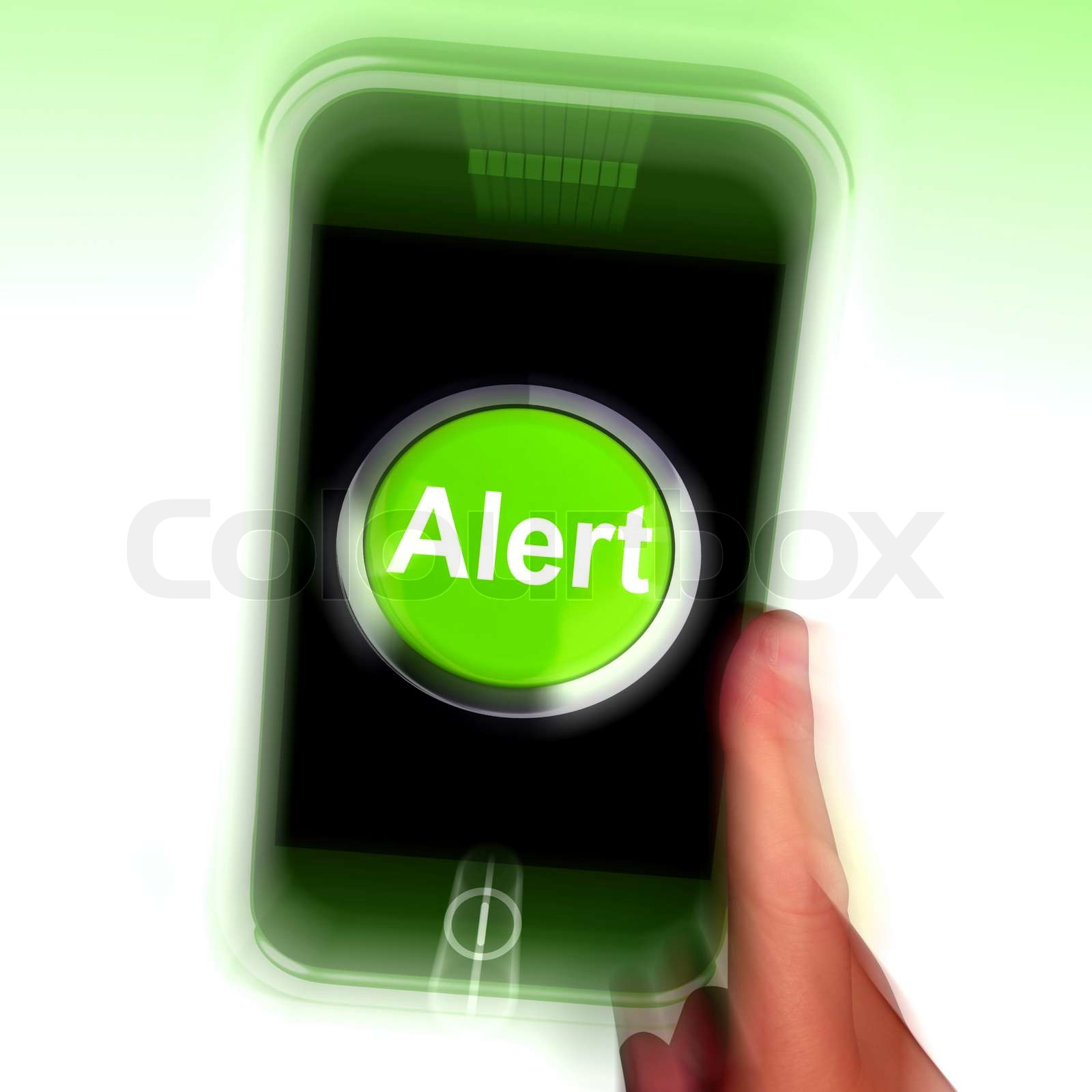 Alert Mobile Shows Alerting Notification Or Reminder | Stock image ...