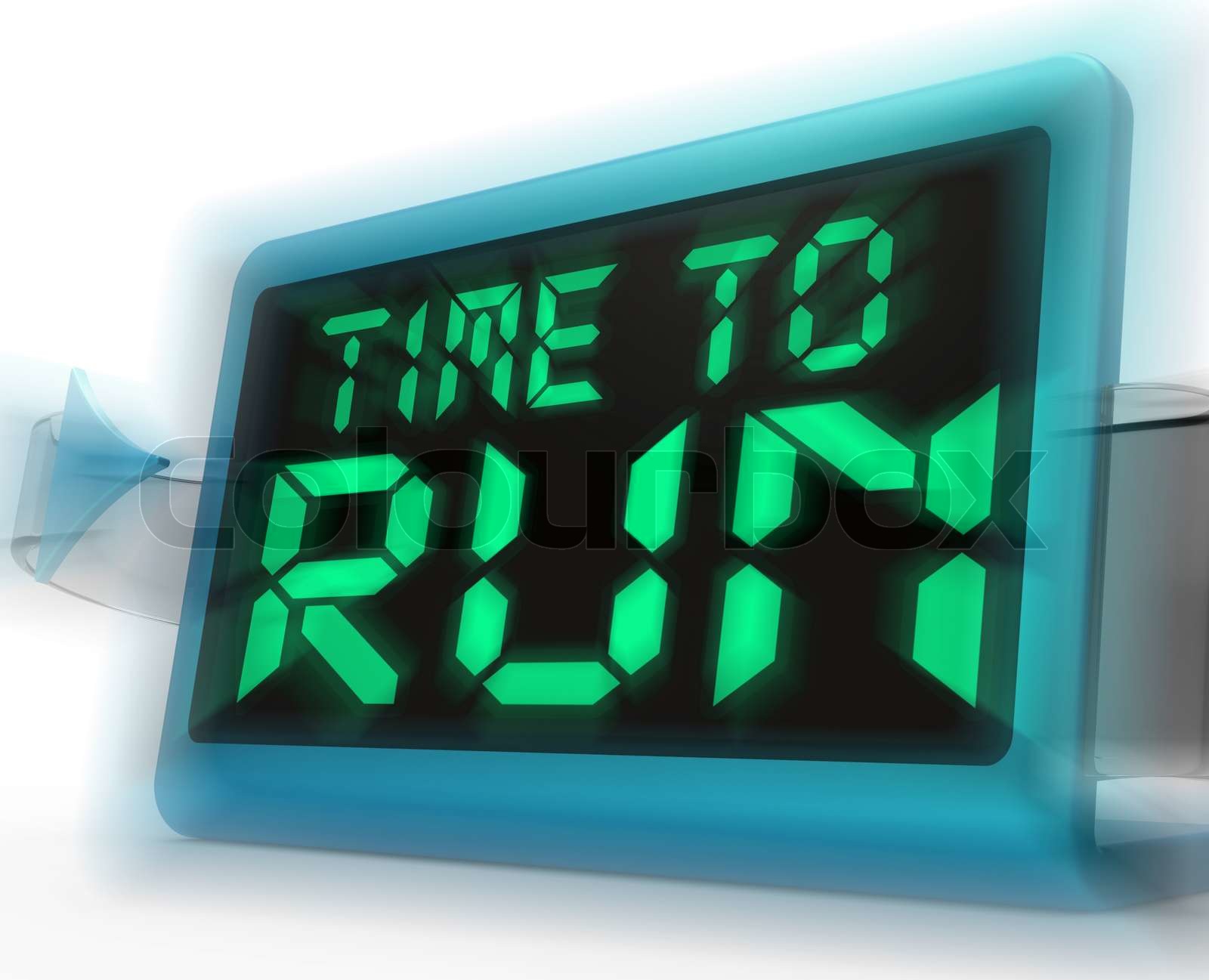 Time To Run Digital Clock Means Under Pressure And Must Leave | Stock ...