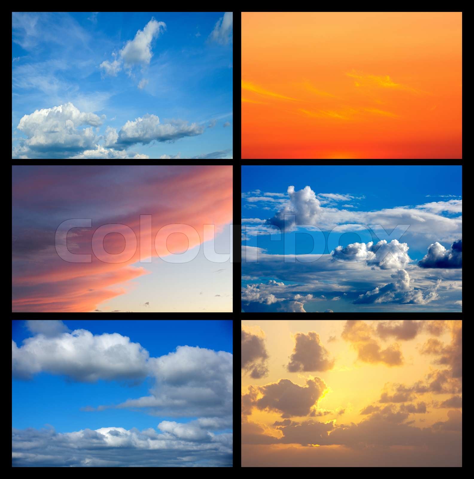 Collage of many images with sky | Stock image | Colourbox