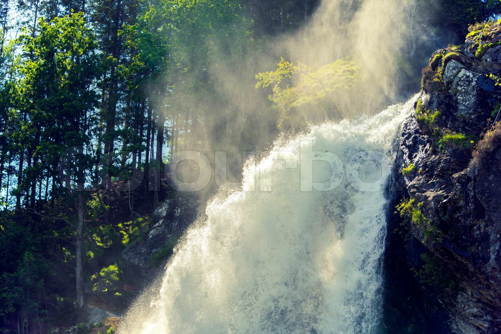 Waterfall and mist | Stock image | Colourbox
