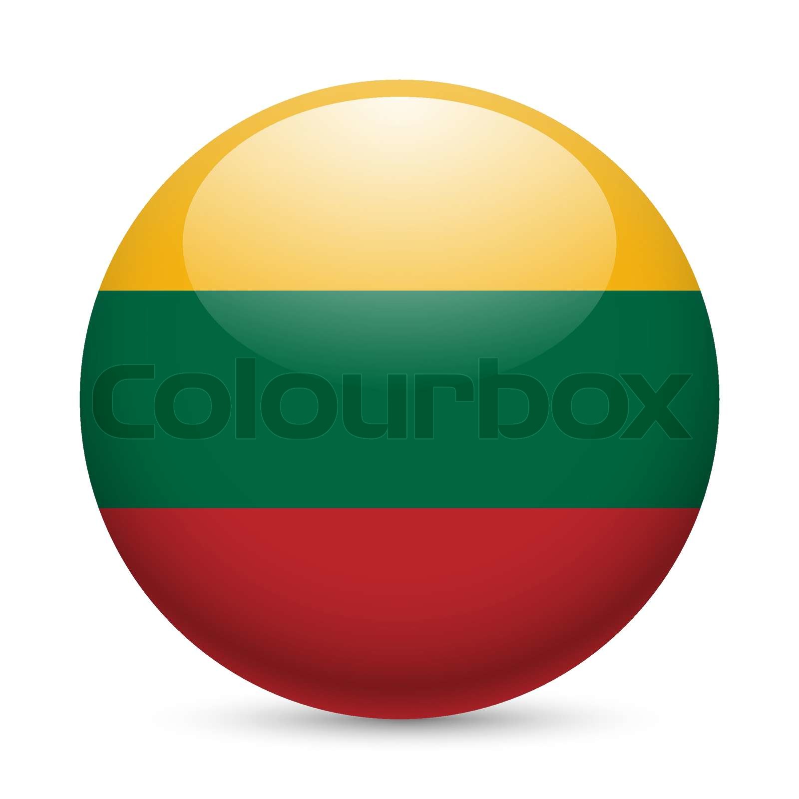 flag, litauer, rund | Stock vektor | Colourbox