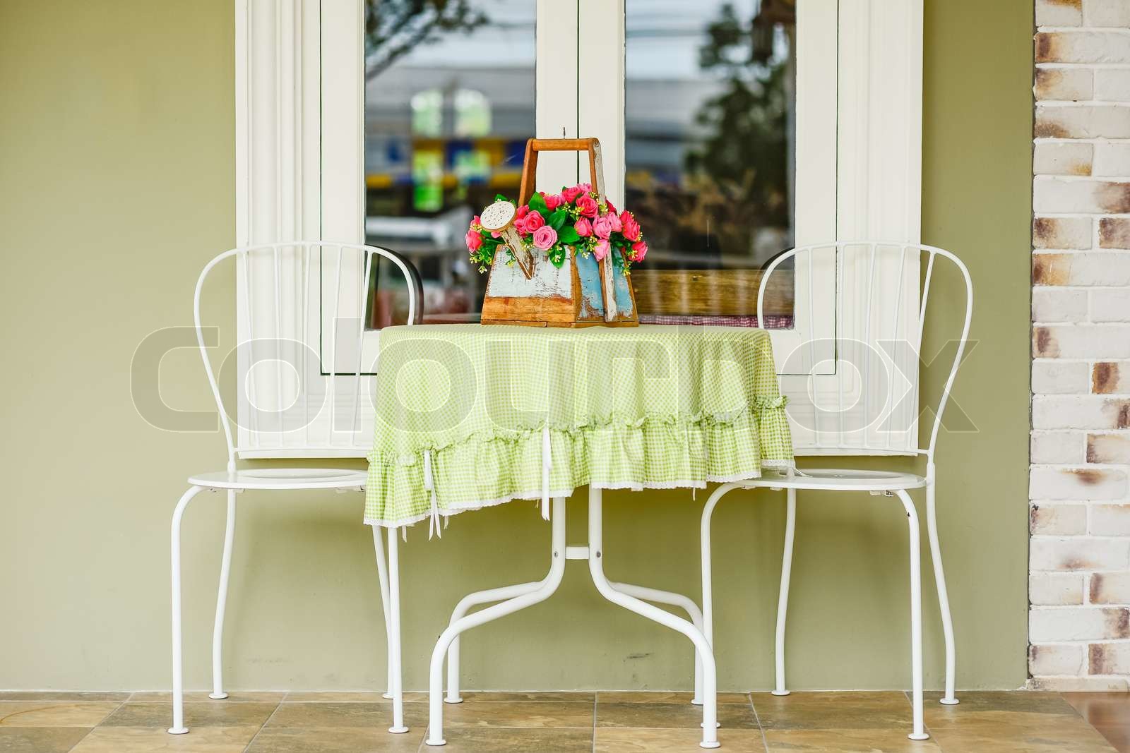 Table and table with the windows. | Stock image | Colourbox