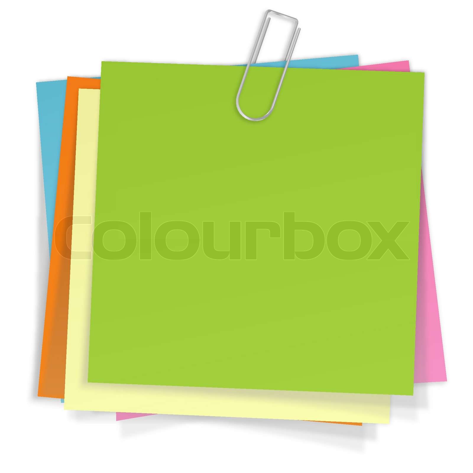 Notizen mit Büroklammer | Stock-Vektor | Colourbox