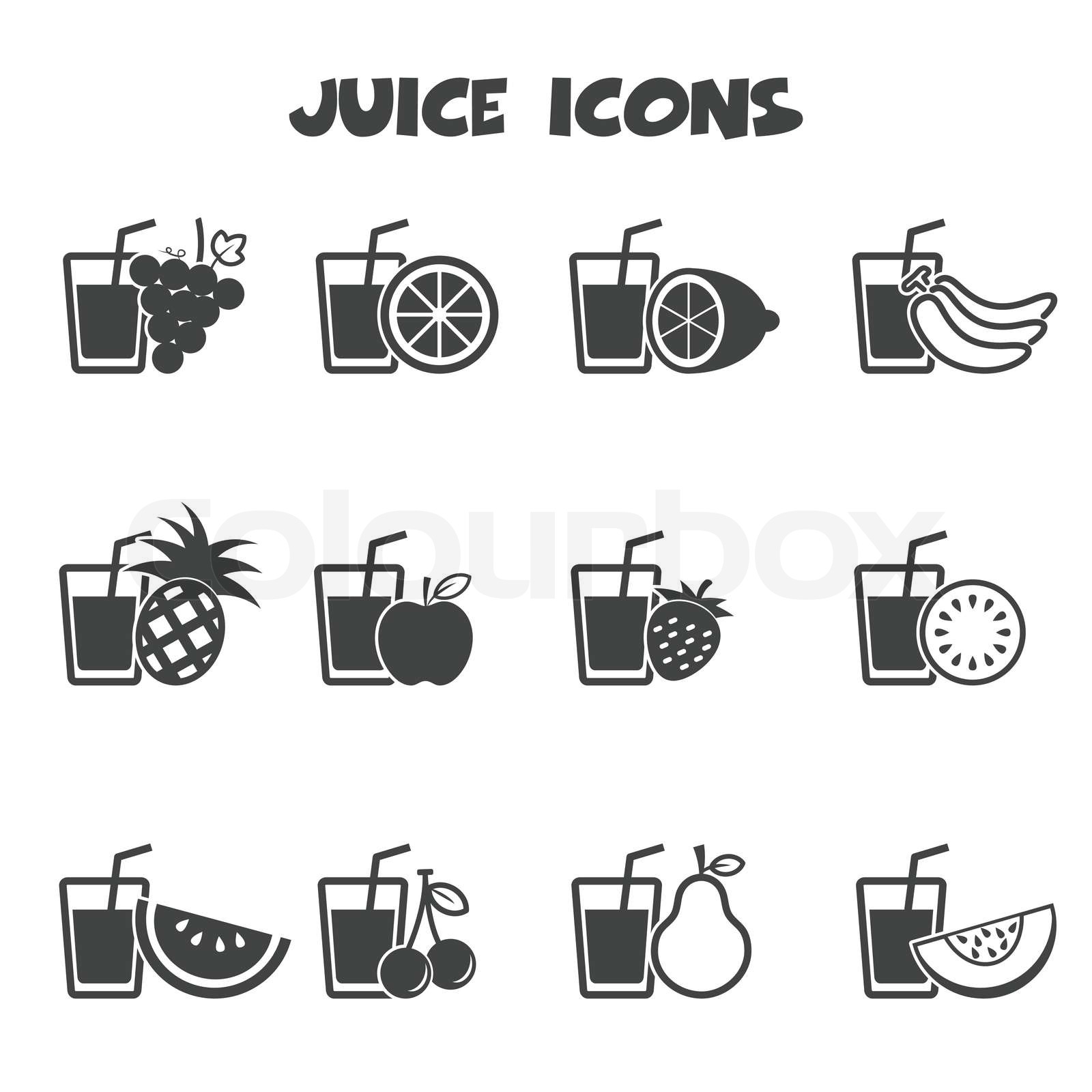 juice icons | Stock vector | Colourbox