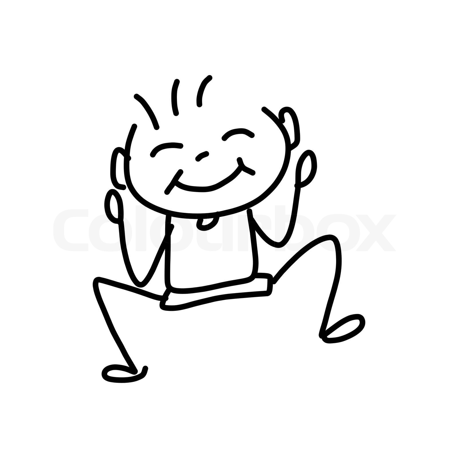 hand drawing cartoon character happy kids | Stock vector | Colourbox