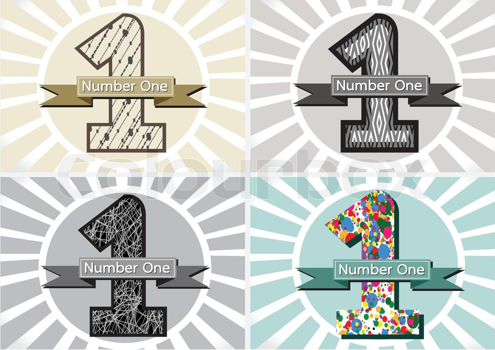 Number One and the Winner First Place sign simbol with ribbons | Stock ...