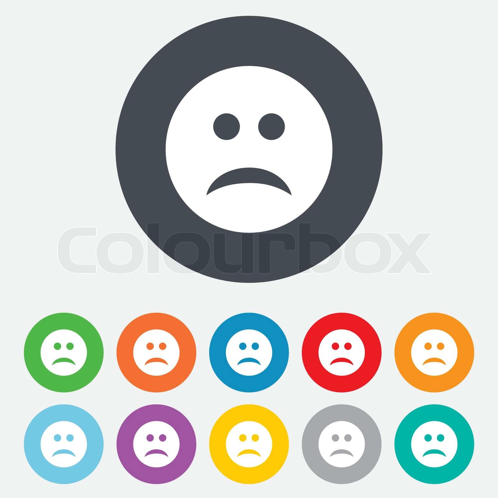 Sad face sign icon. Sadness symbol. | Stock vector | Colourbox