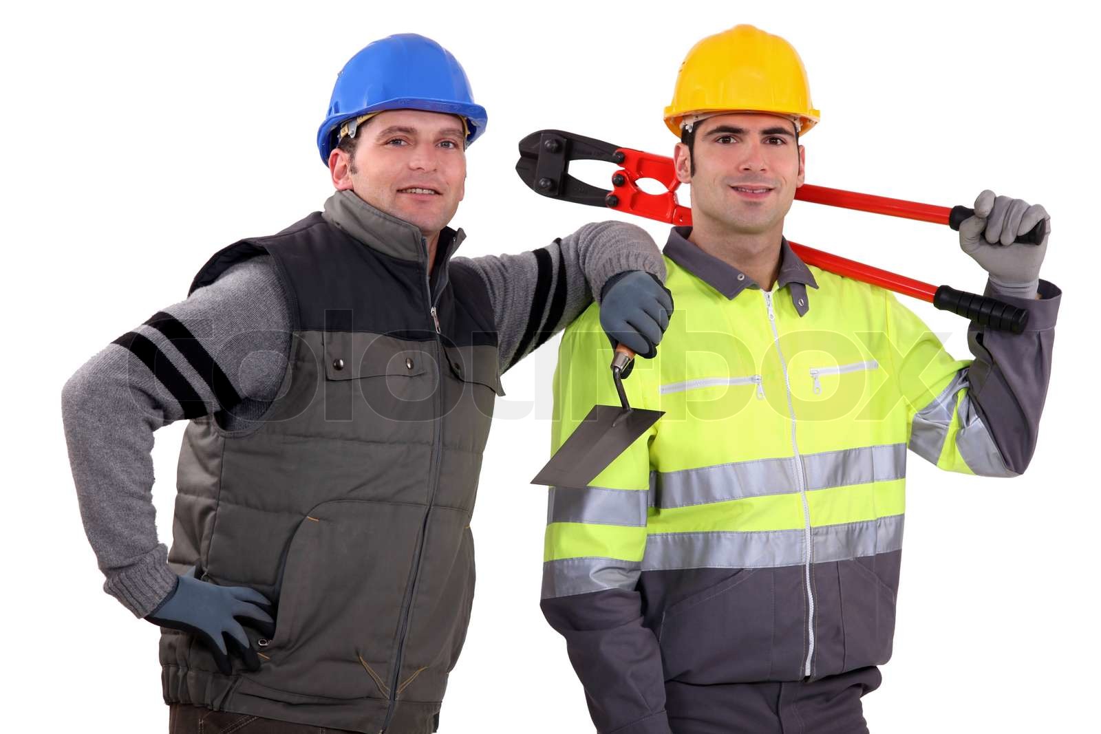 zwei Handwerker. | Stock Bild | Colourbox