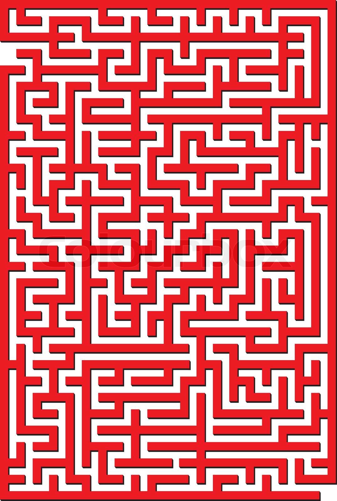Red maze | Stock vector | Colourbox
