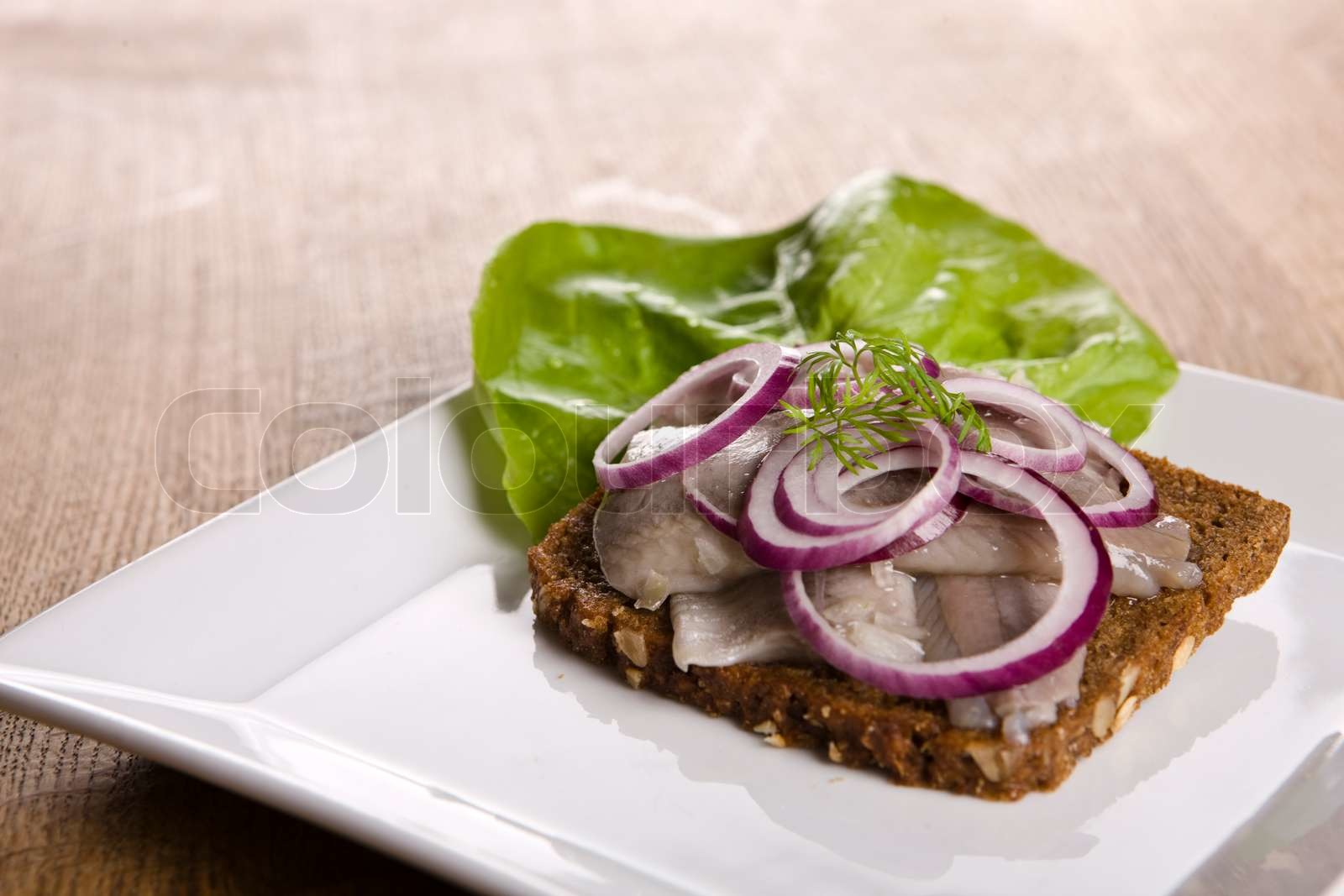 fisk, sild, salater | Stock foto | Colourbox