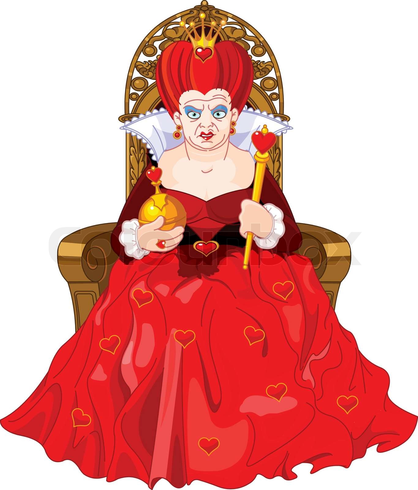 Angry Queen on throne | Stock vector | Colourbox